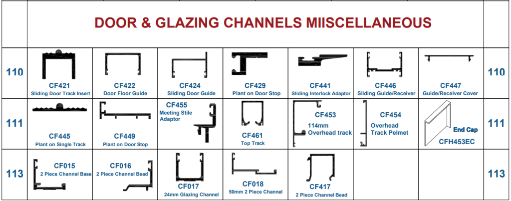 Door & Glazing Channels Miscellaneous – Rapidal Aluminium Melbourne