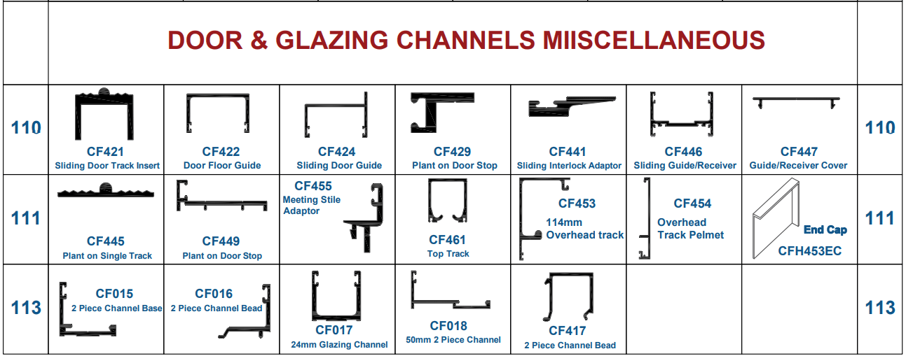 Door & Glazing Channels Miscellaneous – Rapidal Aluminium Melbourne